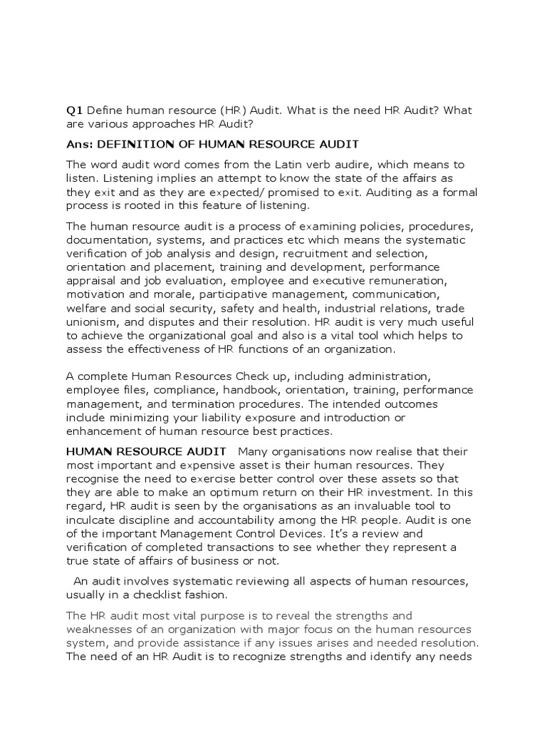 HR Audit | PDF | Competence (Human Resources) | Strategic Management