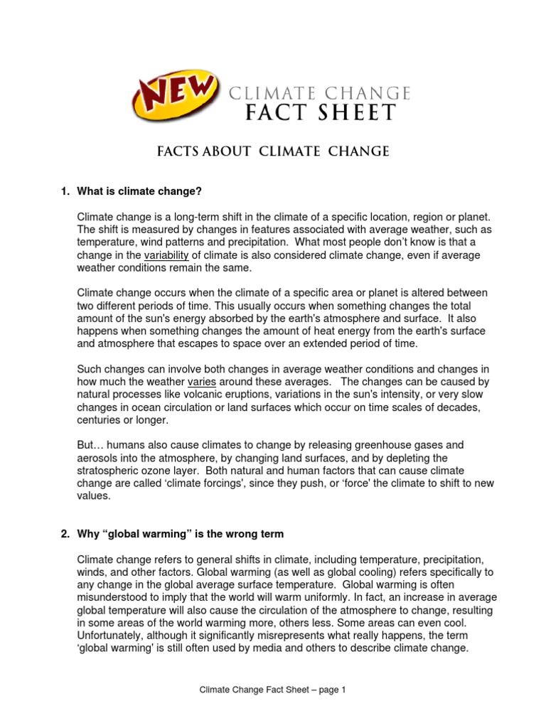 Climate Change Fact Sheet | PDF