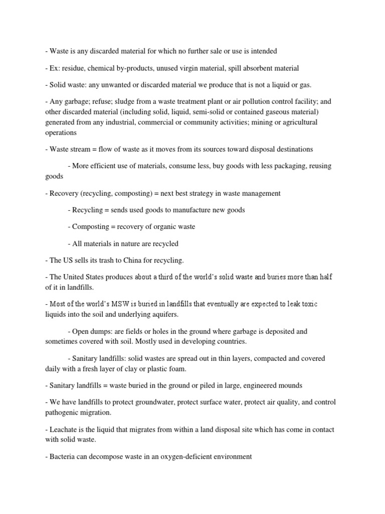 Solid and Hazardous Waste Management | PDF | Municipal Solid Waste ...