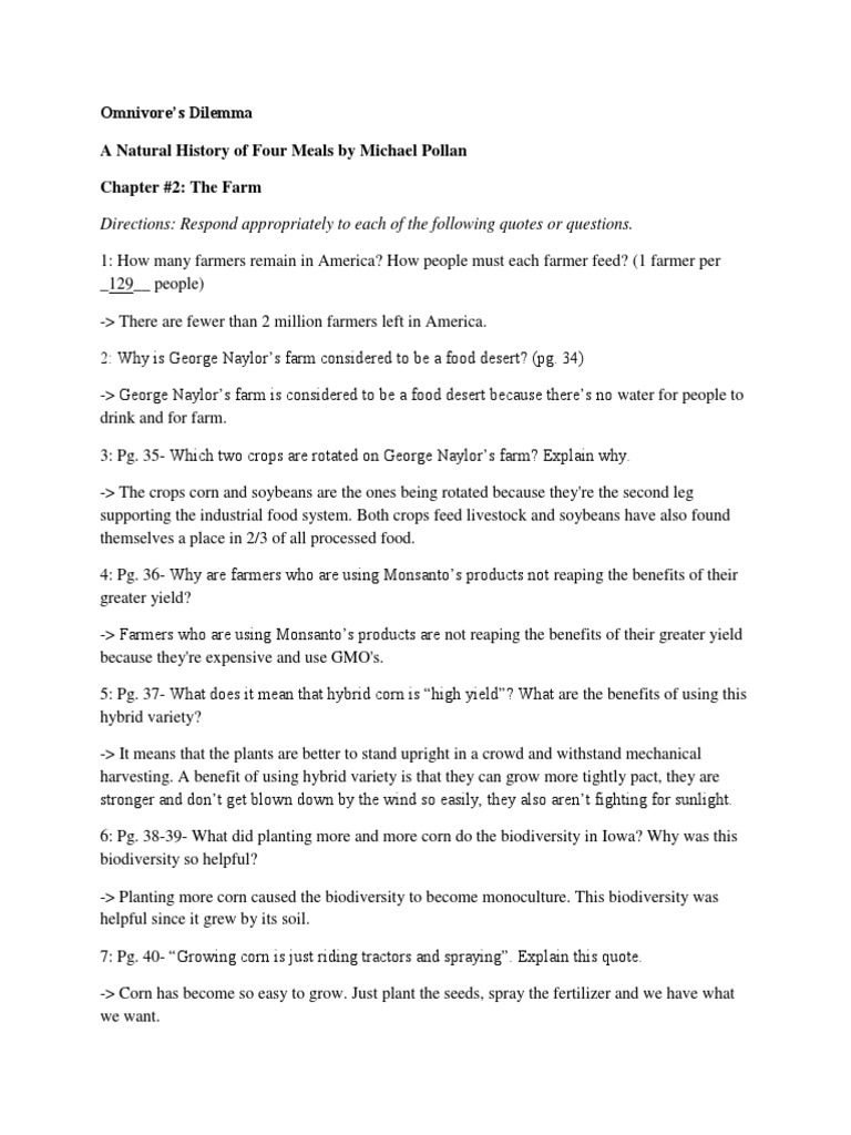 Omnivores Dilemma Chapter 2 | PDF | Fertilizer | Maize