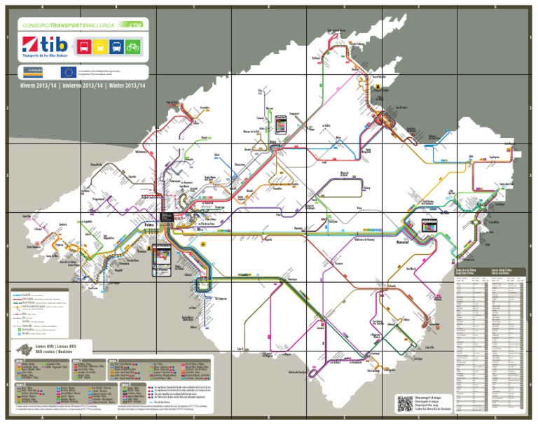 Mapa Red de Transporte de Palma... | PDF | Transporte publico electrico ...