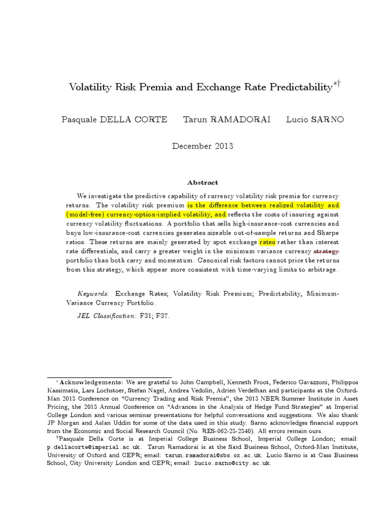 Volatility Risk Premia and Exchange Rate Predictability: How the ...