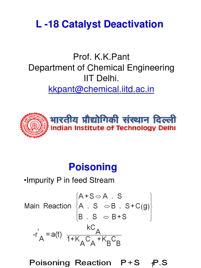 CRE L18 Catalyst Deactivation | PDF | Sintering | Catalysis