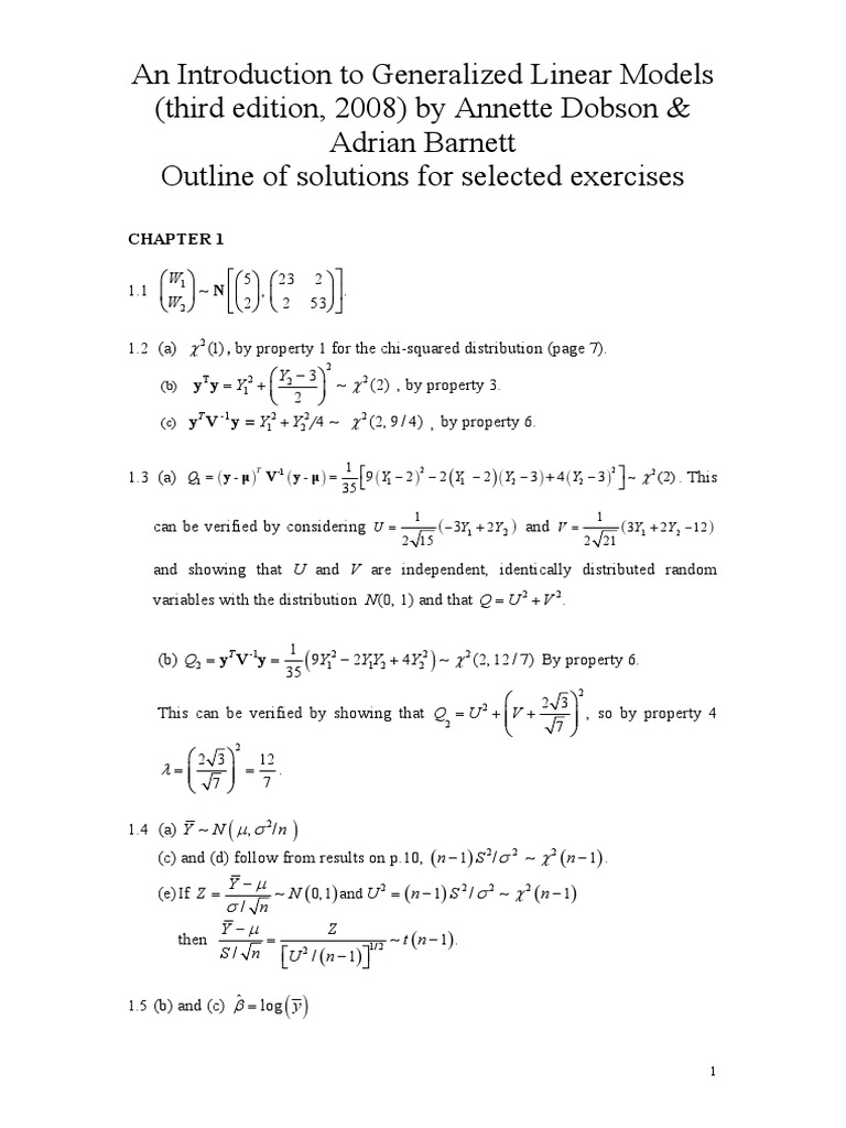 An Introduction To Generalized Linear Models (Third Edition, 2008) by Annette Dobson & Adrian ...