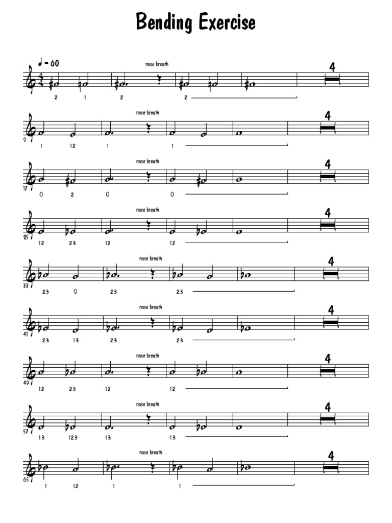Bending Exercise For Trumpet | PDF | Teaching Methods & Materials | Technology & Engineering