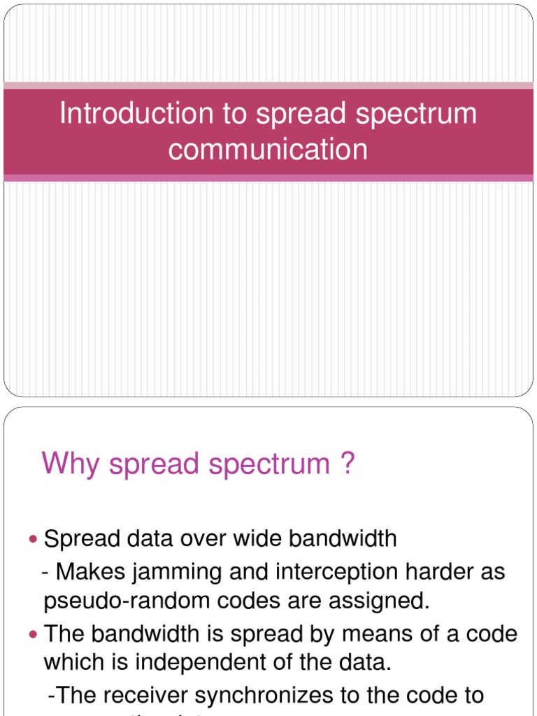 Introduction To Spread Spectrum Communication | PDF | Spectrum ...