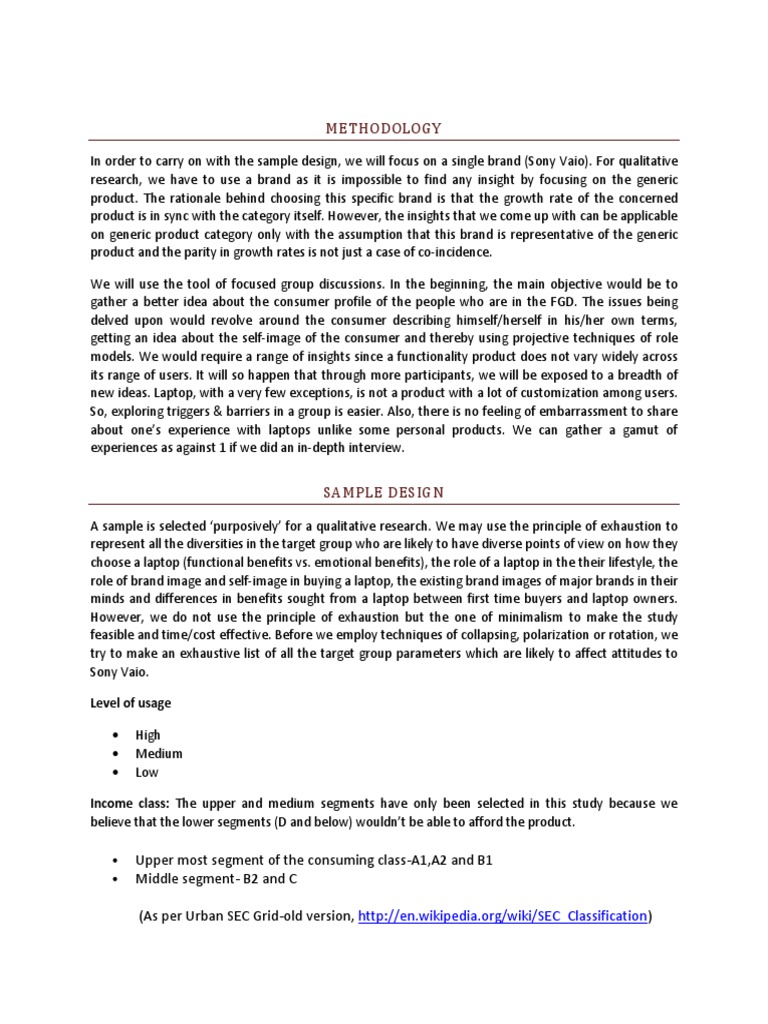 Research Design Laptop | PDF | Target Audience | Insight