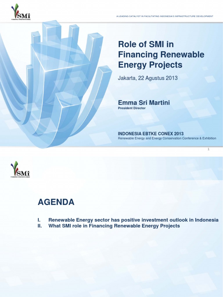 Role of SMI in Financing Renewable Energy Projects: Emma Sri Martini ...