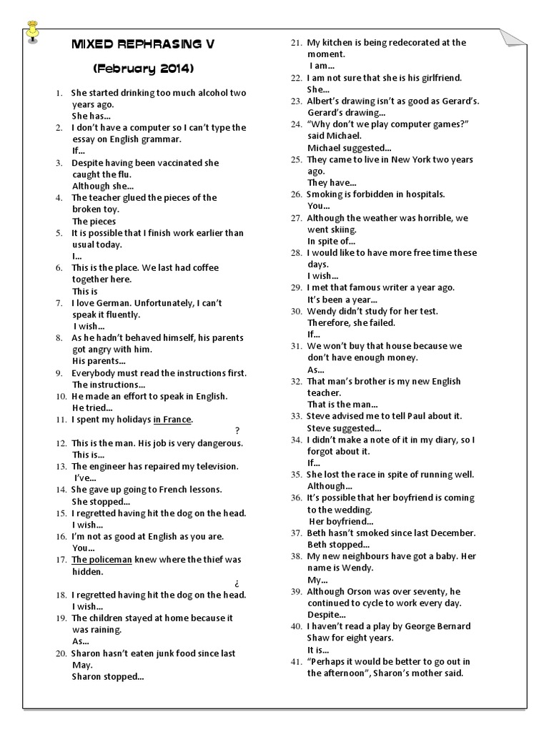 Mixed Rephrasing V | PDF