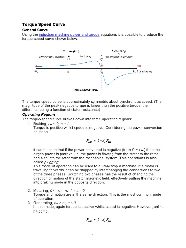 Torque Speed Curve | PDF | Torque | Physical Quantities