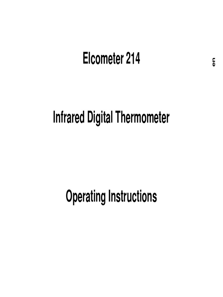 Elcometer 214 | PDF | Infrared | Thermometer
