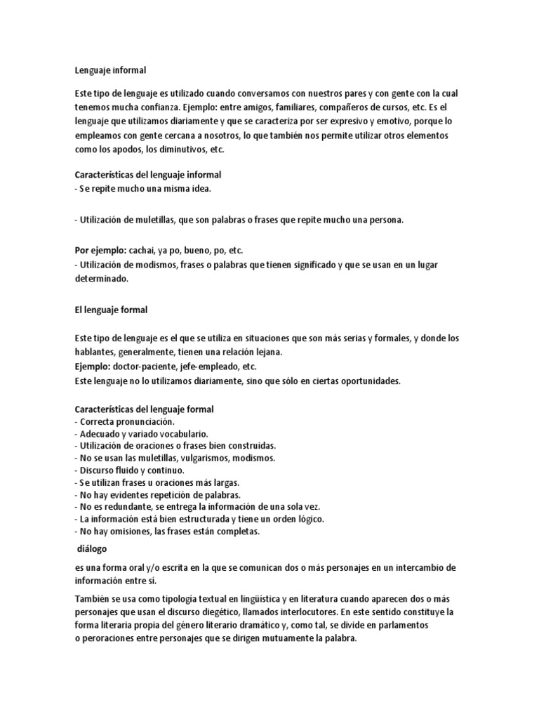 Lenguaje Informal | PDF