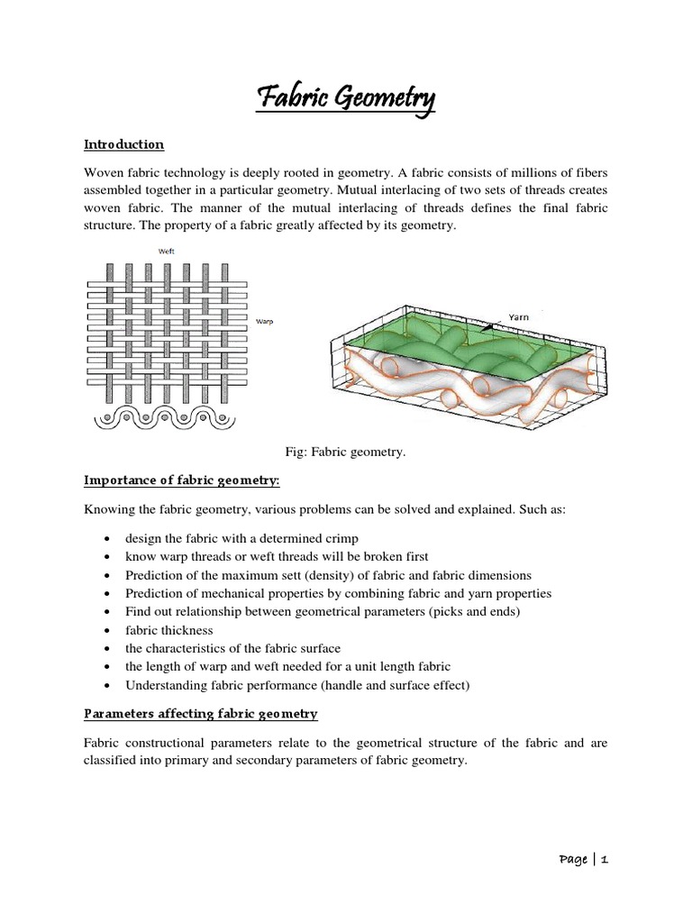 Cloth Geometry | Weaving | Textiles