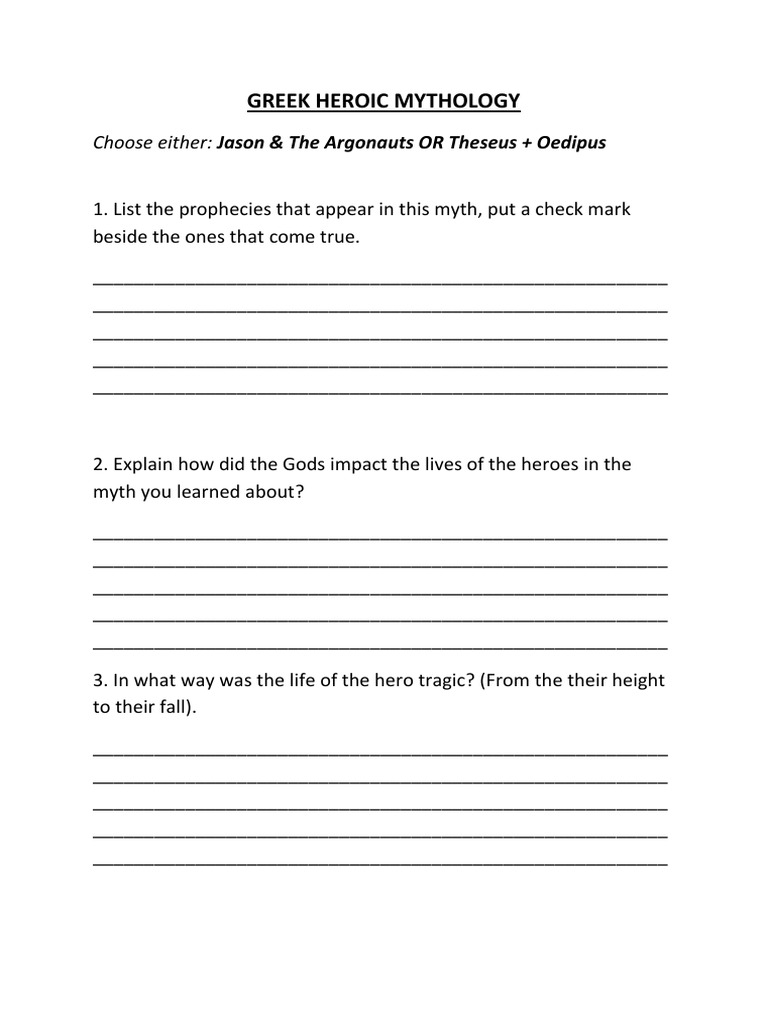 Greek Mythology Study Guide | PDF