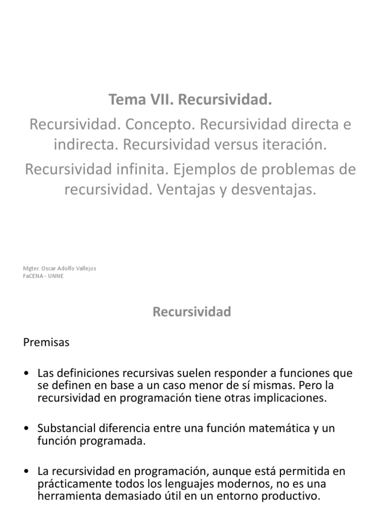 Ventajas y Tipos de Recursividad | PDF