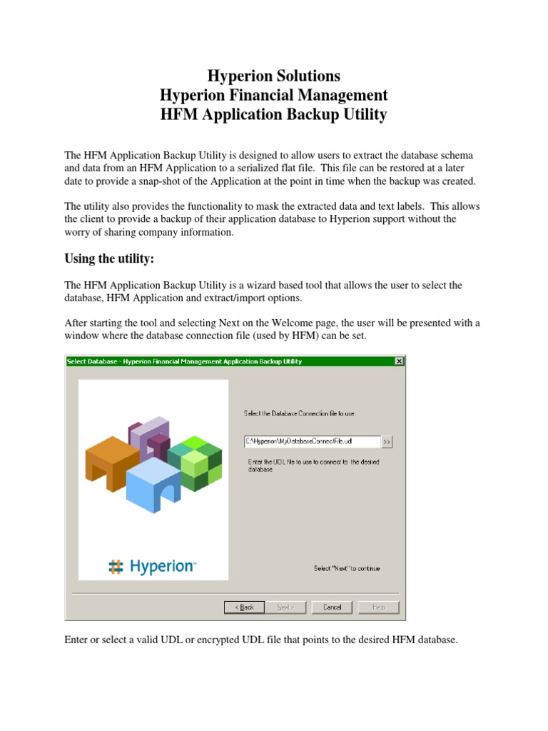 HFM Application Backup Utility Document | PDF | Backup | Zip (File Format)