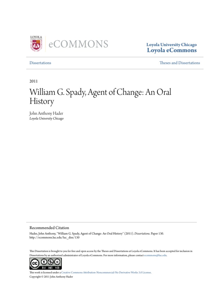 William G. Spady Agent of Change - An Oral History | PDF | Biography ...