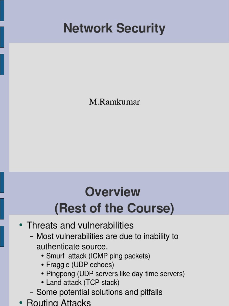 Network Security: M.Ramkumar | PDF | Computers | Games & Activities