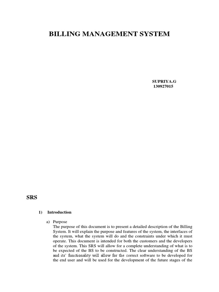 Billing Management System | PDF | User (Computing) | User Interface