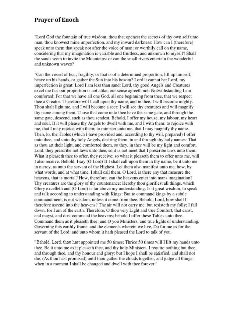 Prayer of Enoch | PDF | Heaven | Religious Behaviour And Experience