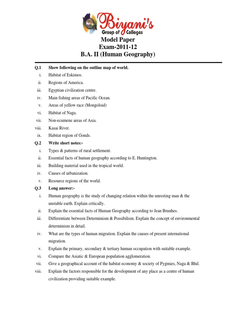 Human Geography | PDF