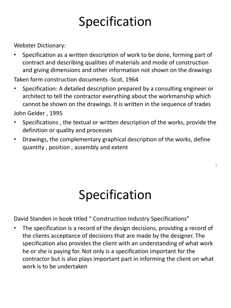Specification | Download Free PDF | Specification (Technical Standard) | Architect