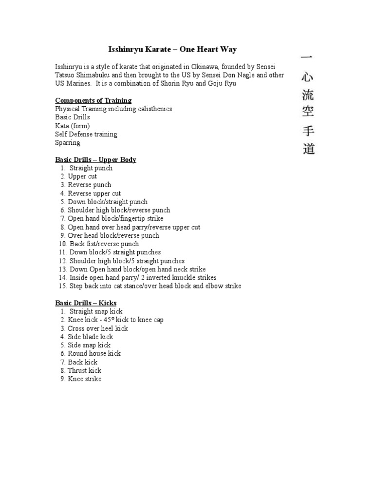 Isshinryu Karate | PDF | Gendai Budo | Japanese Karate