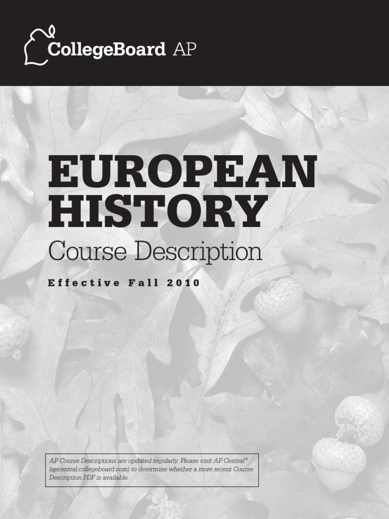 AP European History Course Description | PDF | Advanced Placement ...