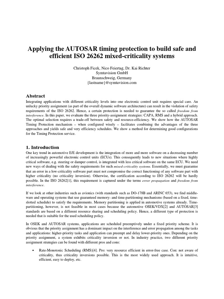 Timing Protection in AUTOSAR ISO 26262 | PDF | Areas Of Computer Science | Systems Engineering