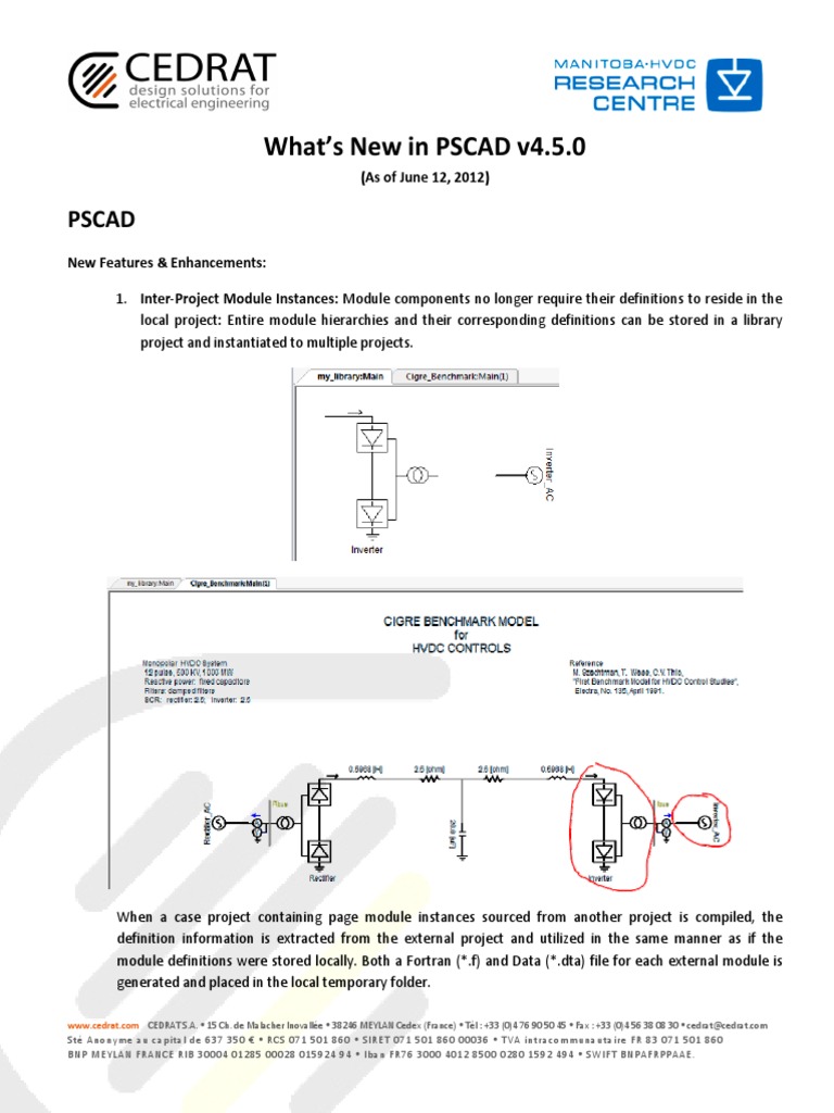 What S New in PSCAD v4.5.0 | PDF | Parameter (Computer Programming) | Library (Computing)
