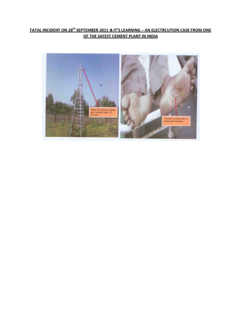 Electrocution Case Study in Cement Plant | PDF | Technology & Engineering