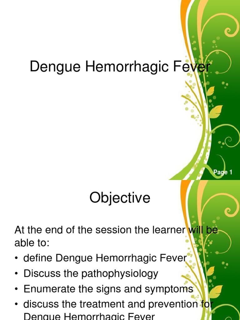 Dengue Hemorrhagic Fever | PDF | Diseases And Disorders | Medical ...