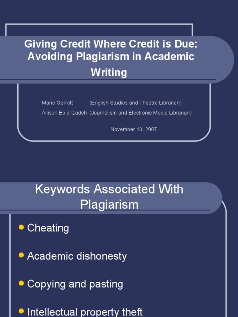 Avoiding Plagiarism in Academic Writing | PDF | Plagiarism | Applied Ethics