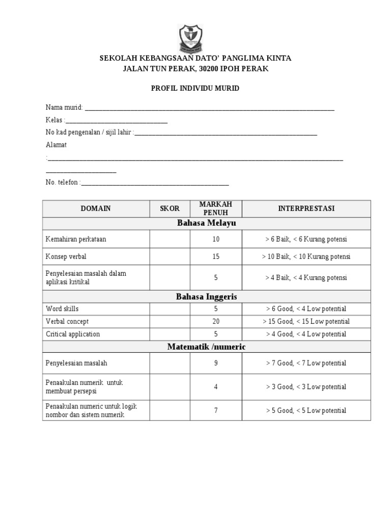 Profil Murid | PDF