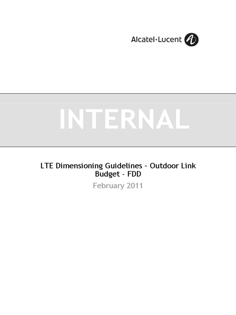 03 - LTE Dimensioning Guidelines - Outdoor Link Budget - FDD - Ed2.9 - Internal | PDF | Lte ...