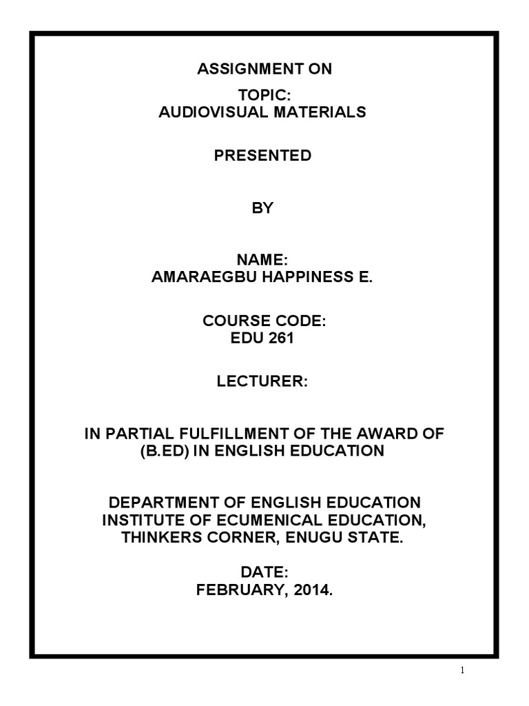 The Importance of Audiovisual Materials and Educational Technolog1 ...