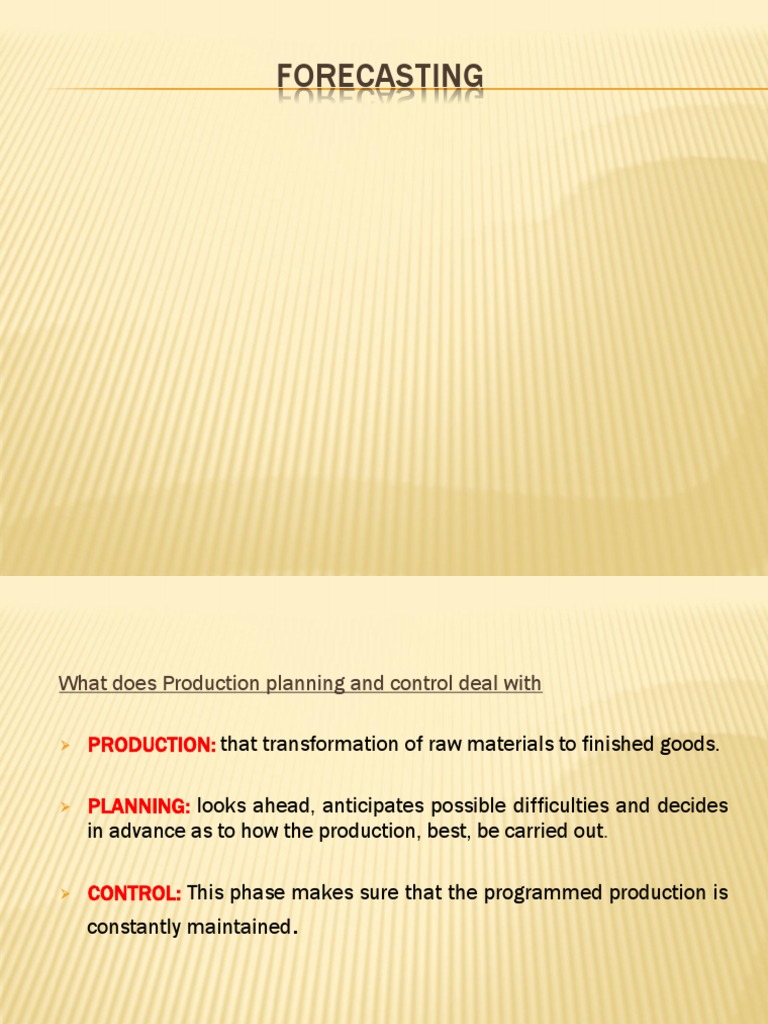 Production Planning & Forecasting | PDF | Moving Average | Forecasting