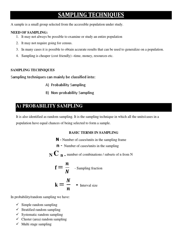 Sampling Techniques | PDF | Sampling (Statistics) | Stratified Sampling