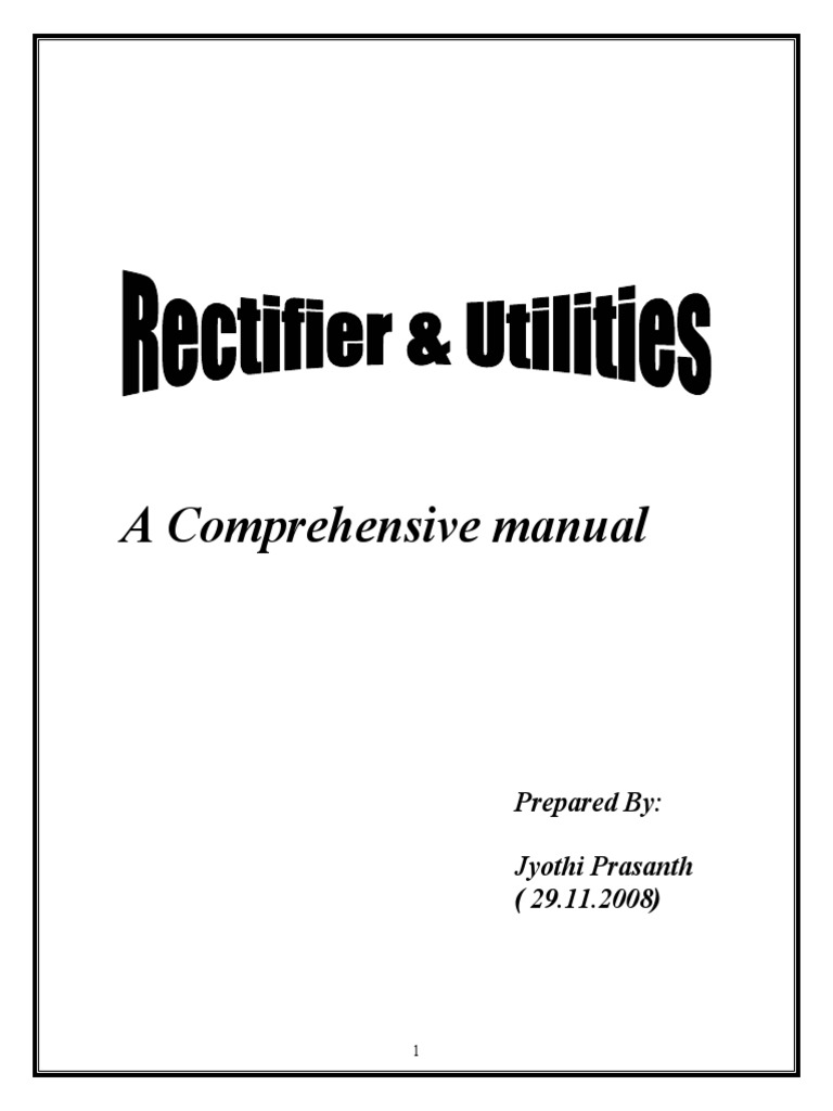 Rectifier & Utilities Manual-Final | PDF | Transformer | Rectifier