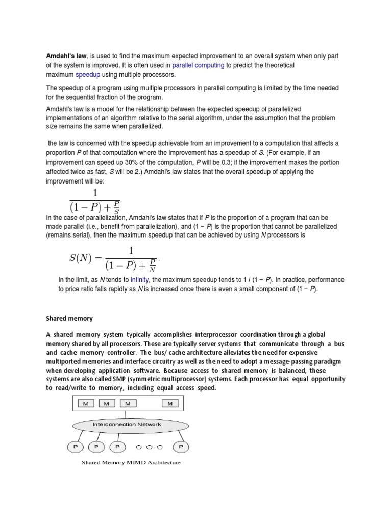 Amdahl Law | PDF | Parallel Computing | Central Processing Unit