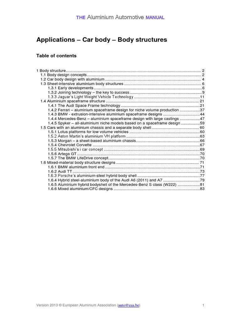 1 AAM Body-Structures | Download Free PDF | Sheet Metal | Motor Vehicle