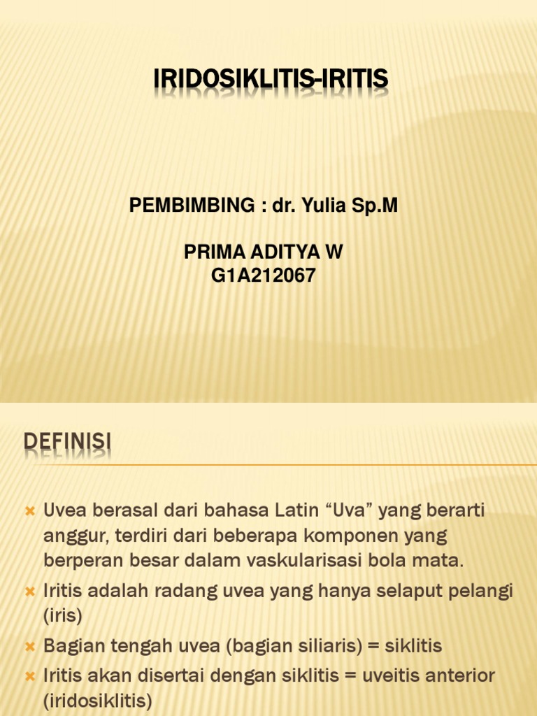 Iridosiklitis Iritis | PDF