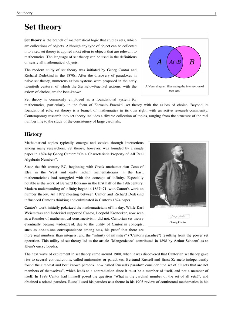 Set Theory | PDF | Axiom | Logic