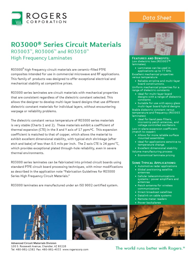 RO3000 Pour Rogers 3006 PDF | PDF | Printed Circuit Board | Building ...