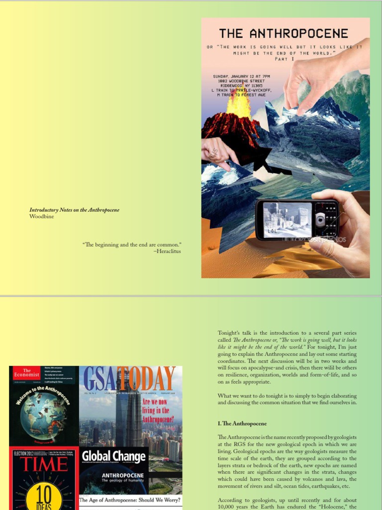 The Anthropocene or The Work Is Going Well Part 1 1882 Woodbine | PDF ...