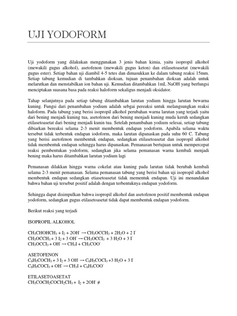 Uji Yodoform | PDF