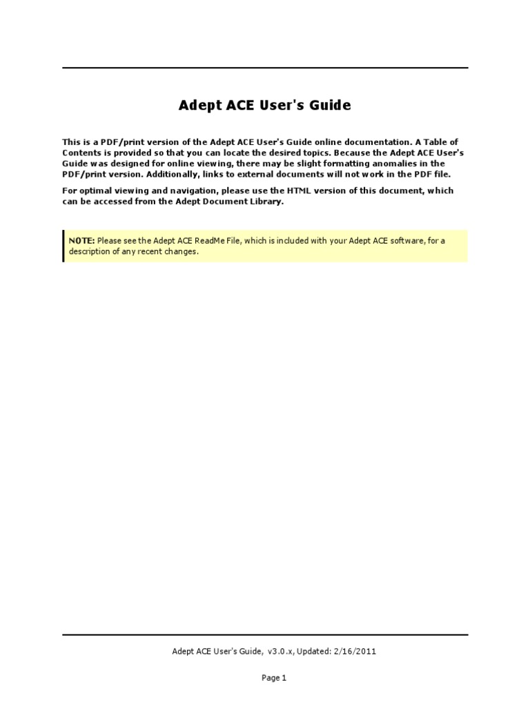 Adept Ace User Guide | PDF | Graphical User Interfaces | Microsoft Windows