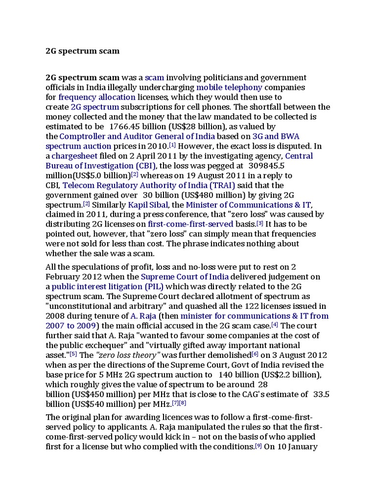 2G Spectrum Scam | PDF | Government | Crime Thriller