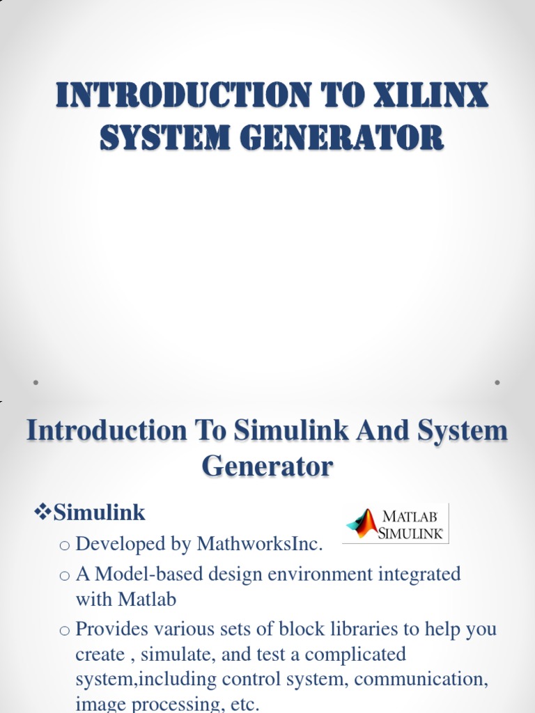 Introduction To Xilinx System Generator | PDF | Matlab | Rgb Color Model