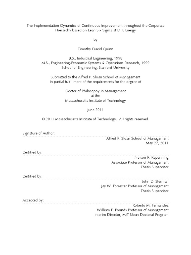 DTE Case Study of Lean Six Sigma Implementation (From PHD Dissertation ... DTE Case Study of Lean Six Sigma Implementation (From PHD Dissertation ...